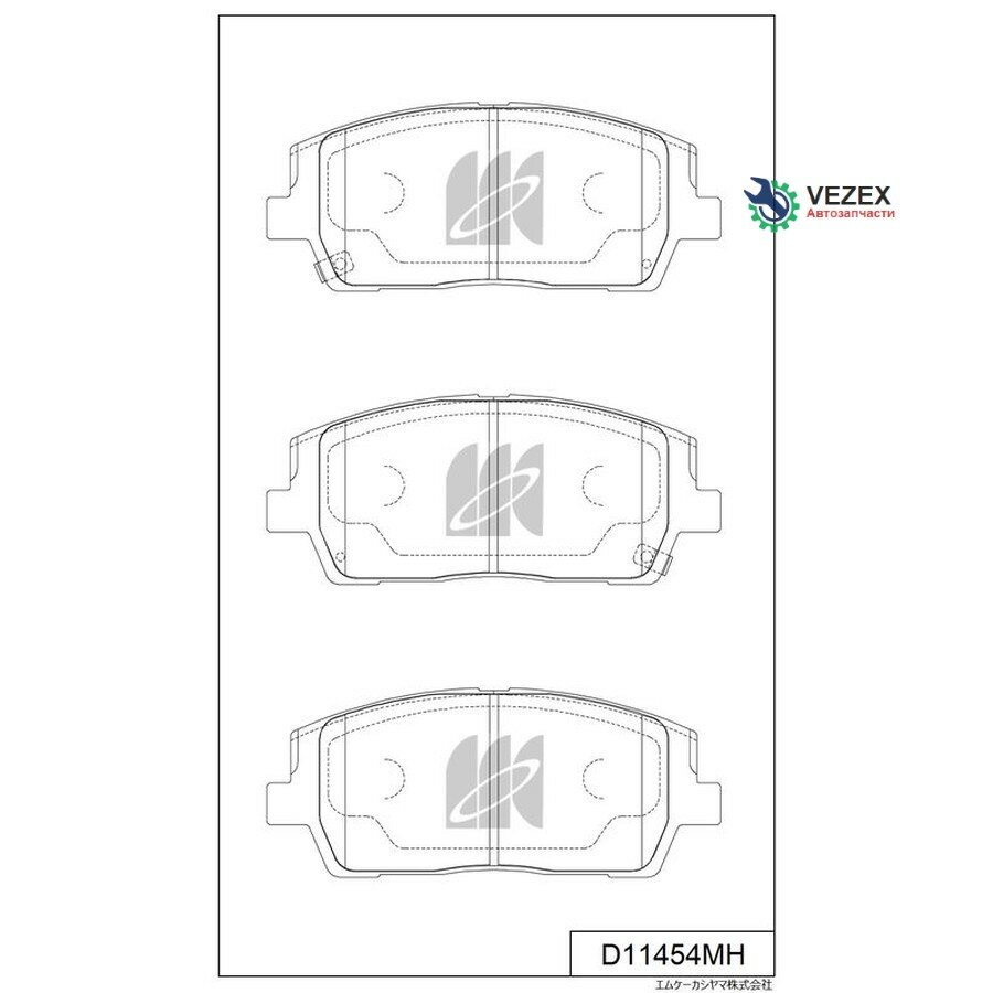 KASHIYAMA D11454MH Колодки тормозные дисковые Hyundai Palisade 2200cc,3500cc,3800cc 19.04- Hyundai Santa FE 2000cc,2200cc,2400cc 18.03-20.07 Kia Sorento 2000cc,2200cc,2400cc 17.07-20.02 D11454MH