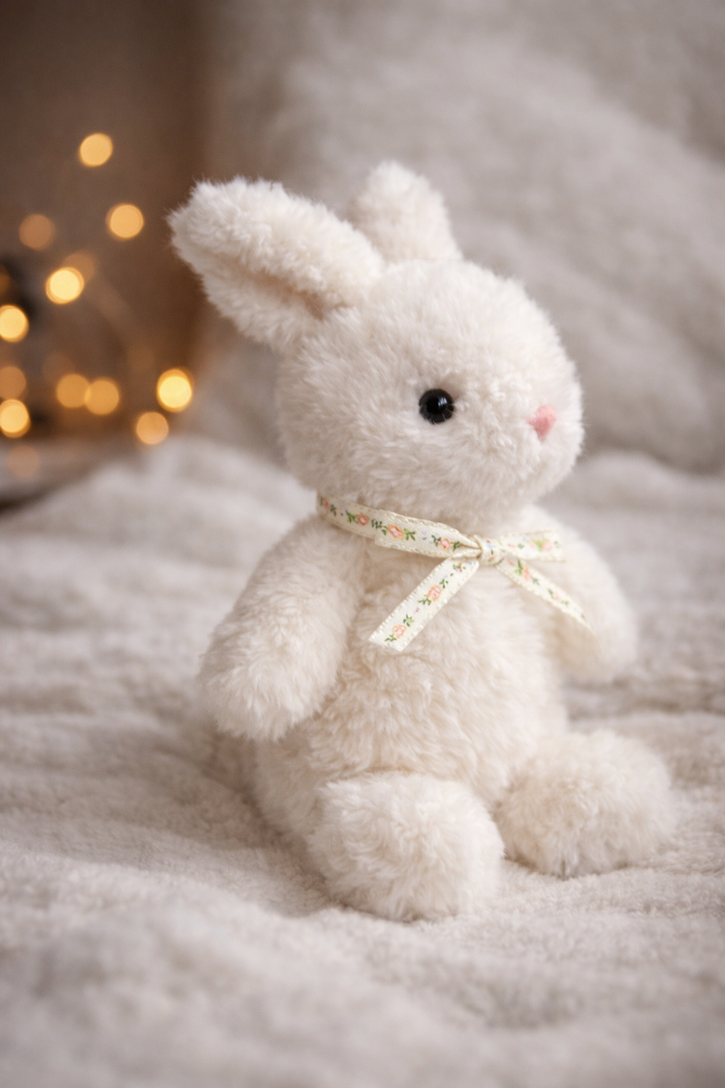 Мягкая игрушка "Зайчик", искусственный мех, синтепон, высота 37 см, цвет белый