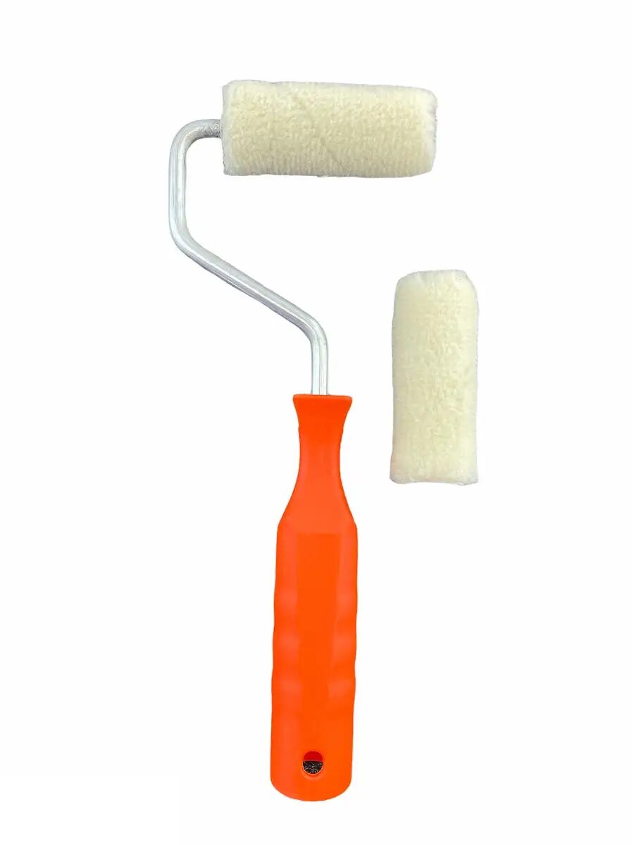 Мини-валик DECOR, велюр, для лака, 60мм, с запасной ролик, эргономичная ручка