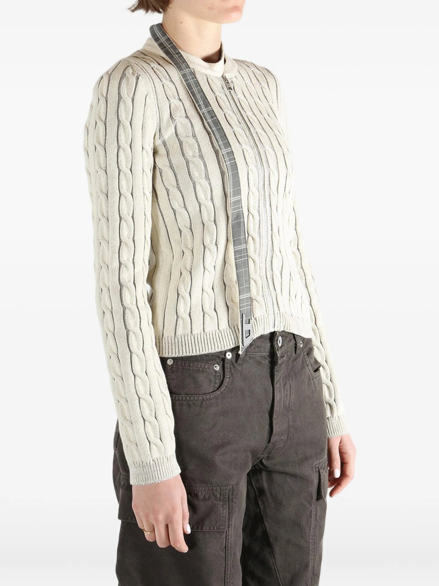 Кардиган DIESEL Cable-knit zip cardigan, размер S, разноцветный — фото 1