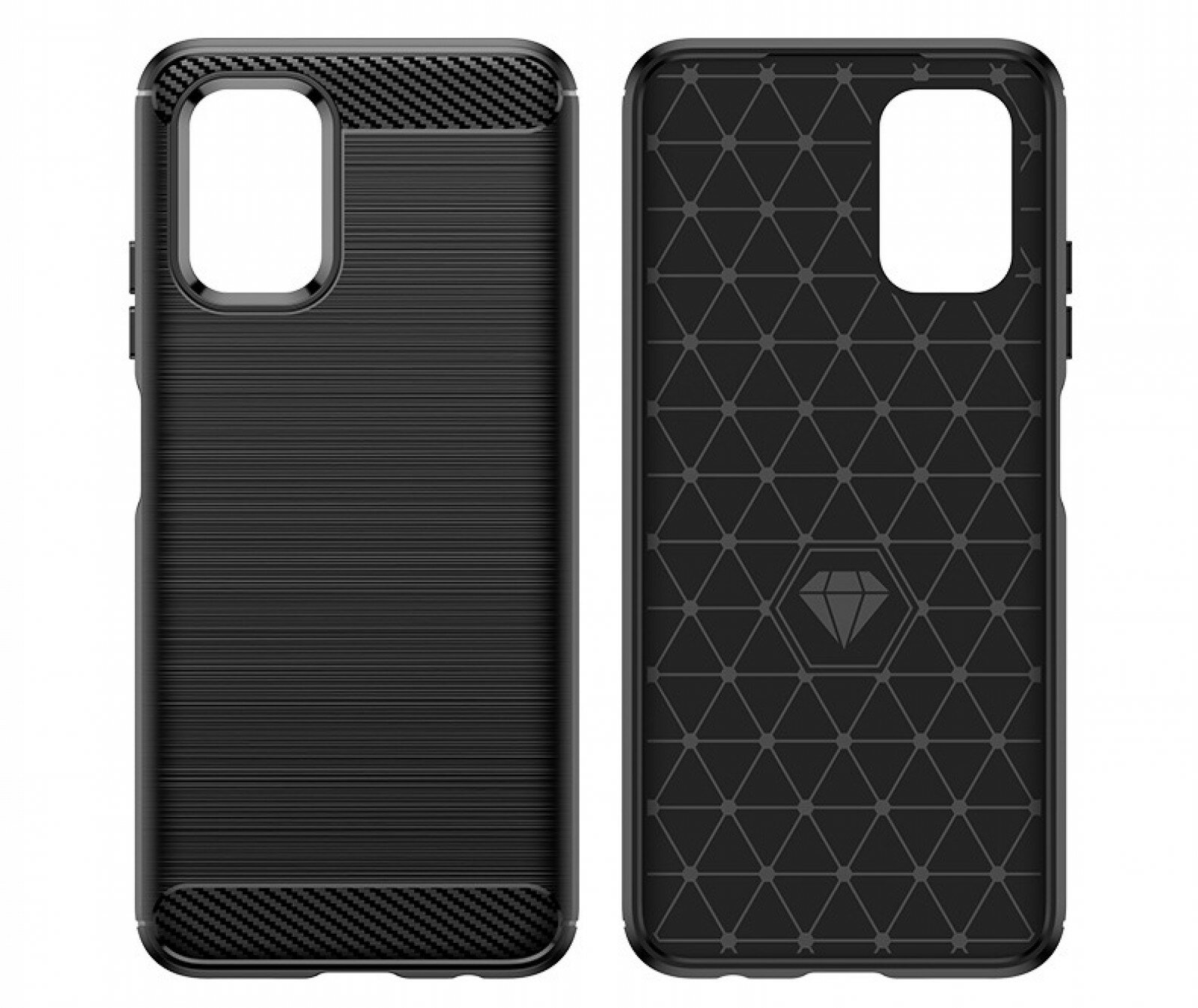 Чехол панель-бампер MyPads Carbon силикон для Nokia G400 5G с матовой отделкой под карбон черный