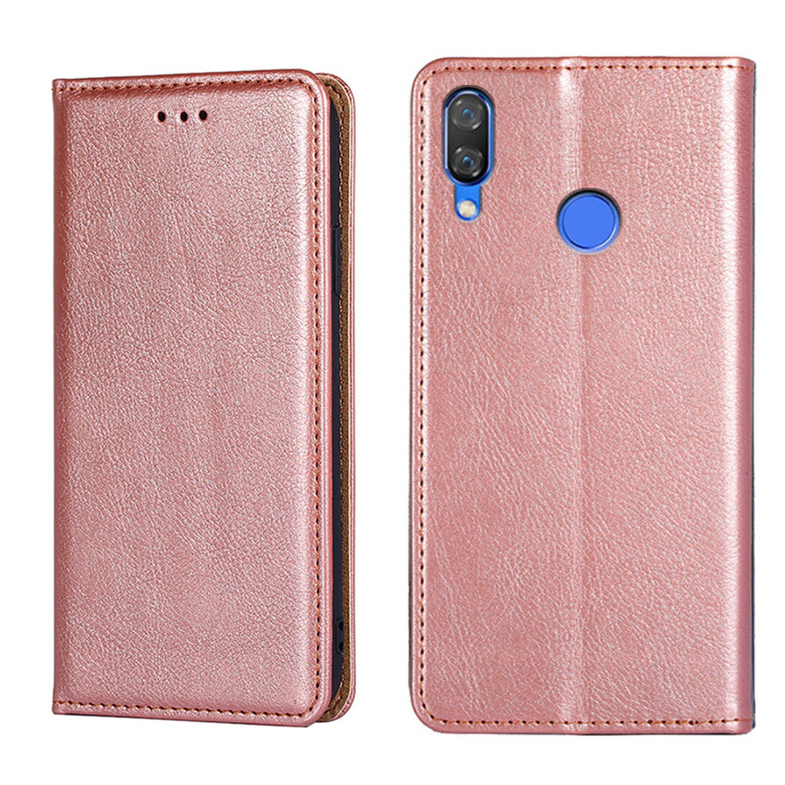 Чехол-книжка MyPads для Huawei Nova 3 розовый с защитой экрана и удобным доступом
