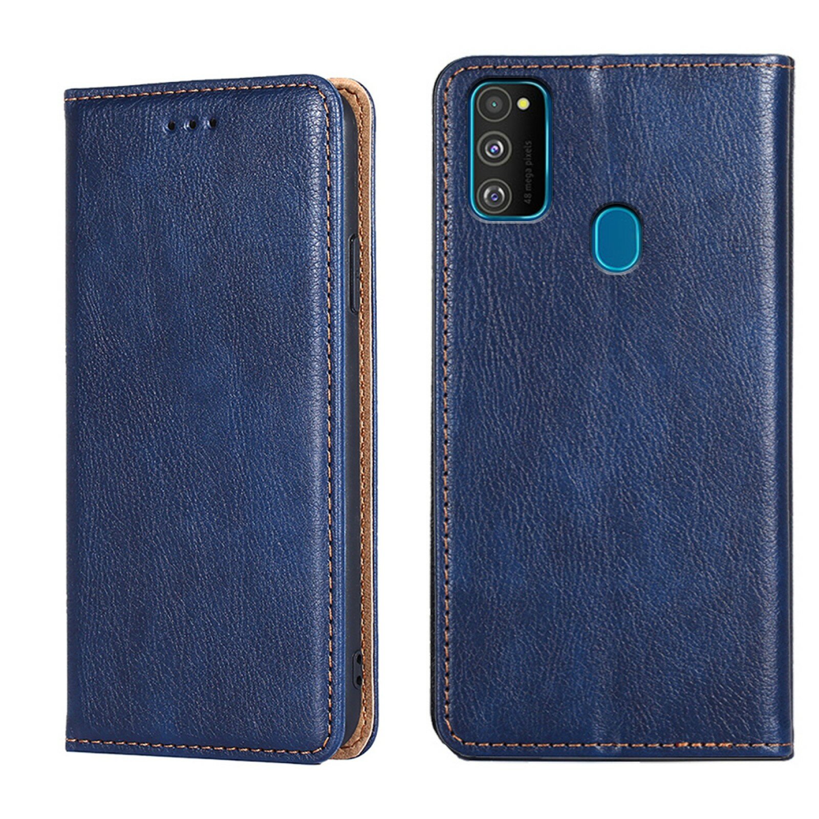 Чехол-книжка MyPads для Samsung Galaxy M21 SM-M215 и M30s, синий, искусственная кожа