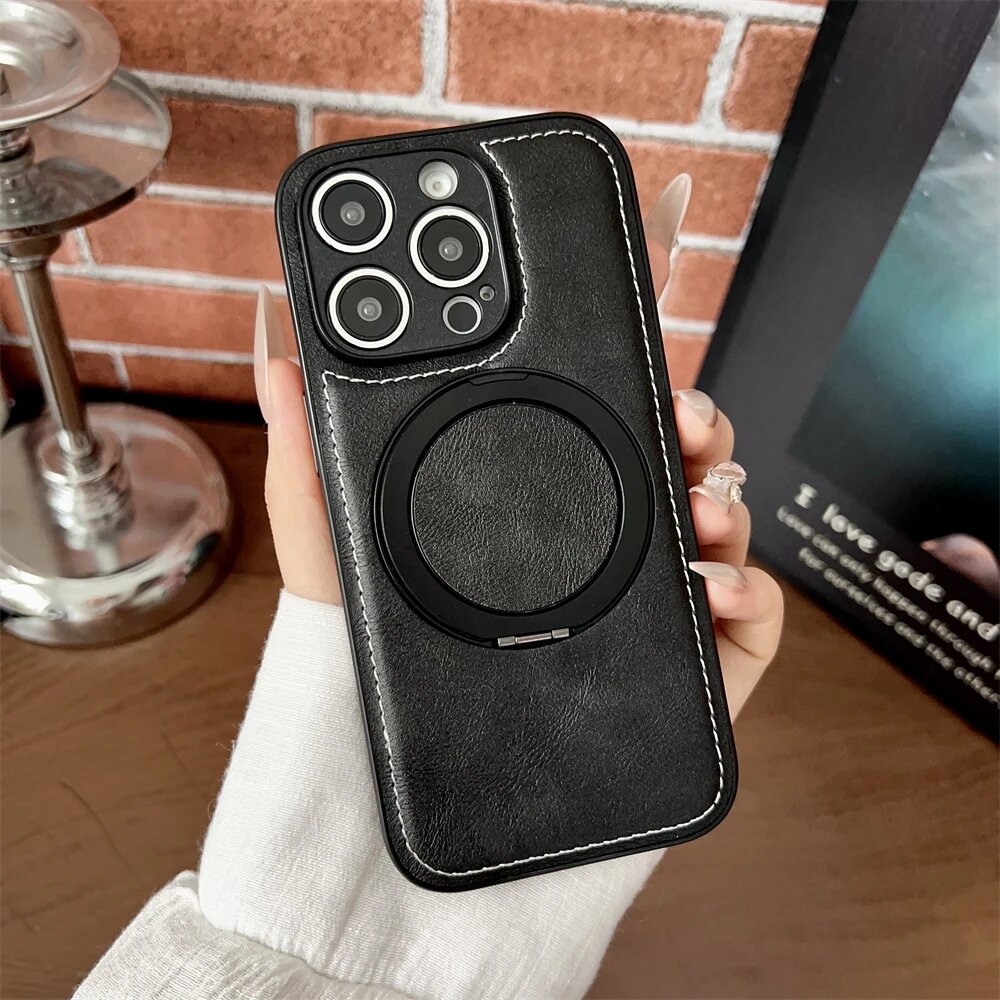 Черный кожаный чехол MagSafe для iPhone 11 Pro