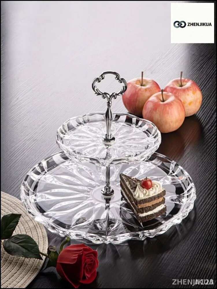 Фруктовница круглая, диаметр 31 см, 1 шт. Элегантная этажерка из алюминия для фруктов и конфет.