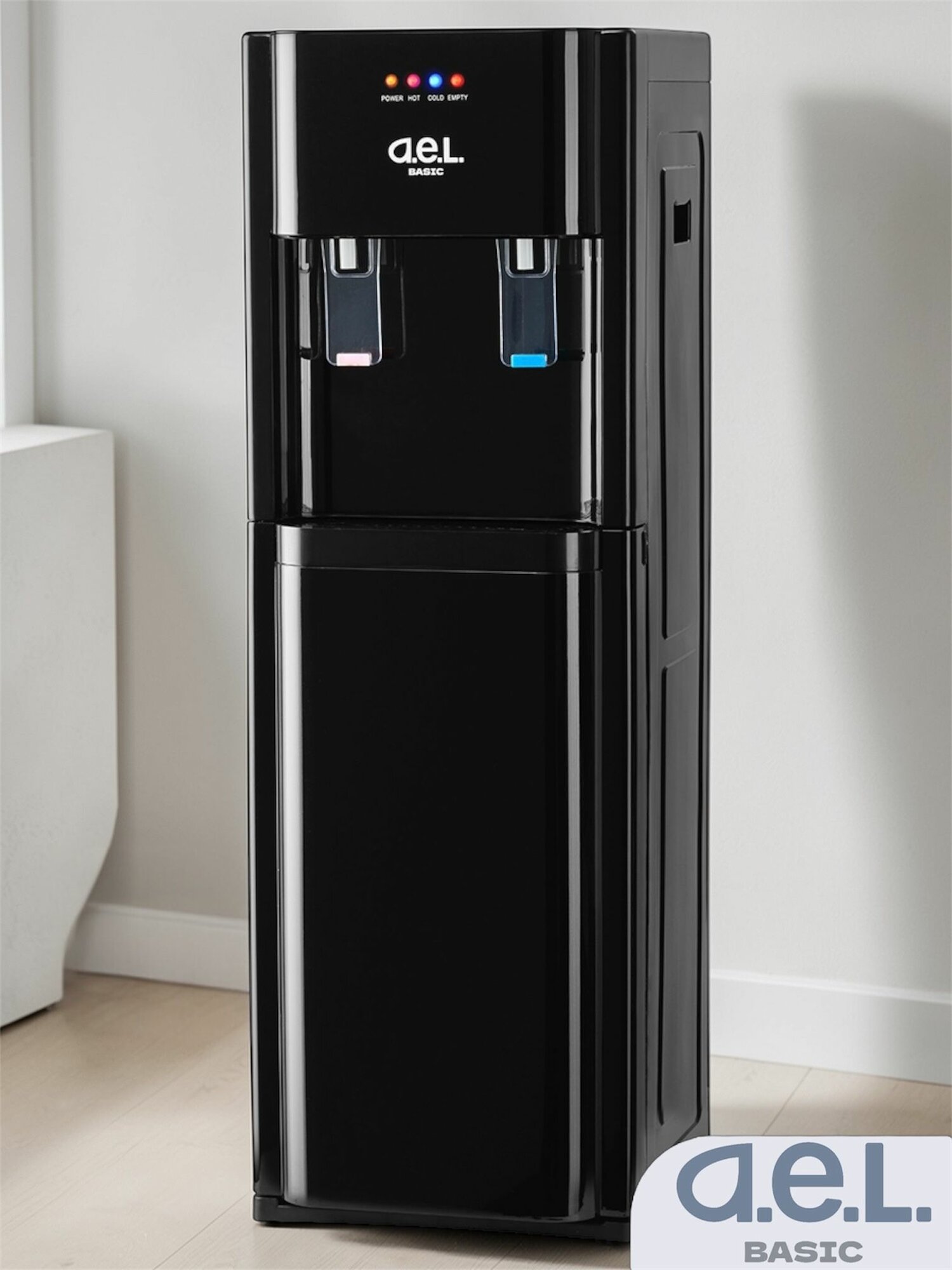 Кулер для воды напольный aeL BASIC LD 816a black с нижней загрузкой и электронным охлаждением — фото 1
