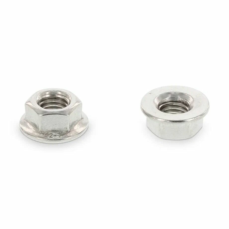 Гайка нержавеющая с фланцем, М4, DIN 6923, А2, с зазубринами шестигранная 50 шт