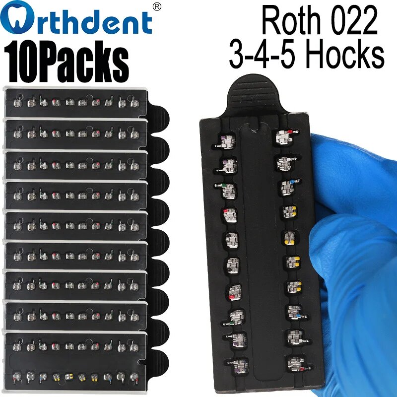 Orthdent Брекеты Roth 022 3-5 Hocks, 10 упаковок