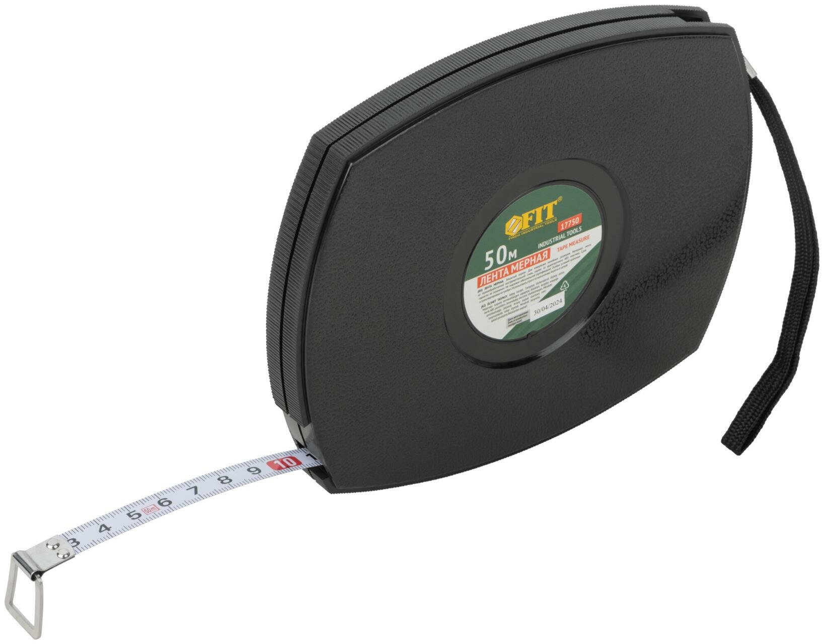 Рулетка, черный закрытый пластиковый корпус, стальная лента 50 м