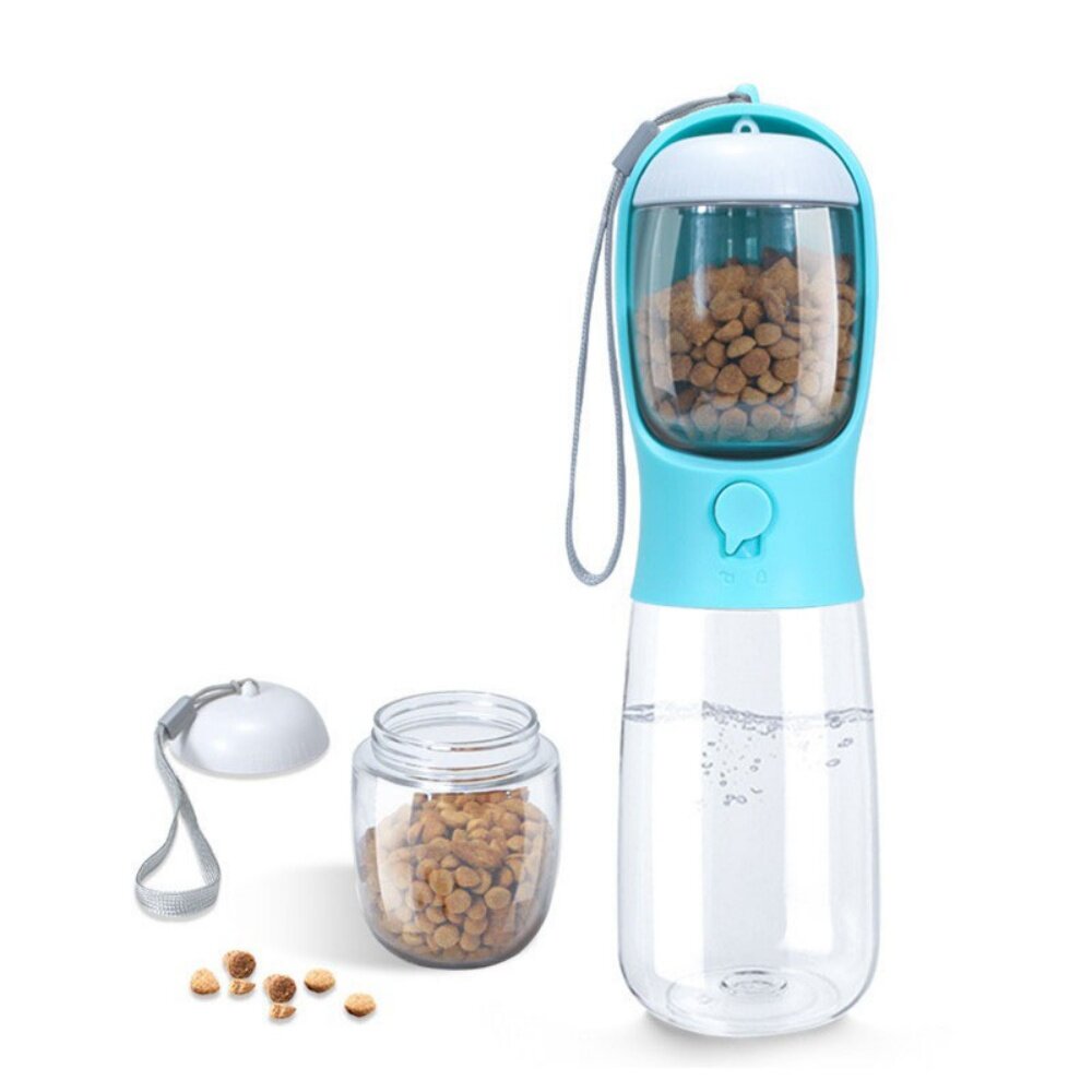 Dog Water Bottle with Food Container Travel Puppy Water Bowl Portable Pet Dispenser