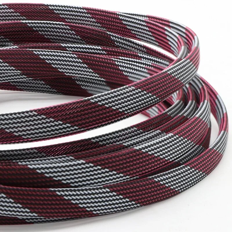 Кабельный чехол из ПЭТ 3-14 мм 6mm-1 meter, Black White Pink