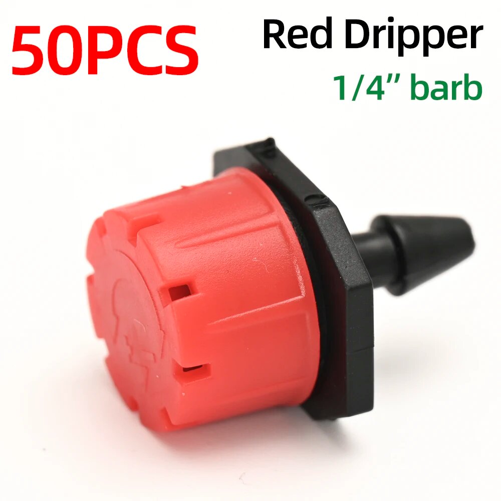 Капельницы для орошения 1/4", красные Красный, 50 PC DRIPPER