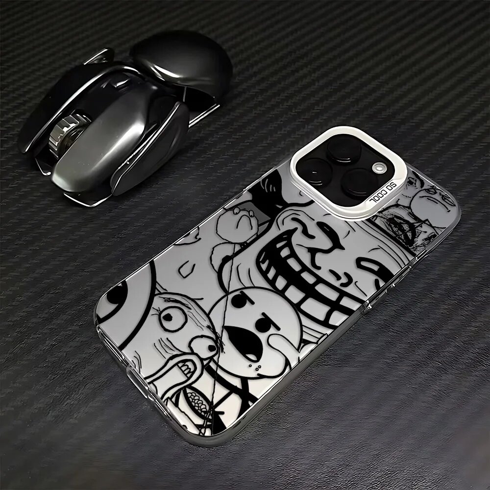 Забавный чехол для телефона с мемом Троллфейс для iPhone 17, Черный, CYW-358HKX193A1, iPhone 16 Pro