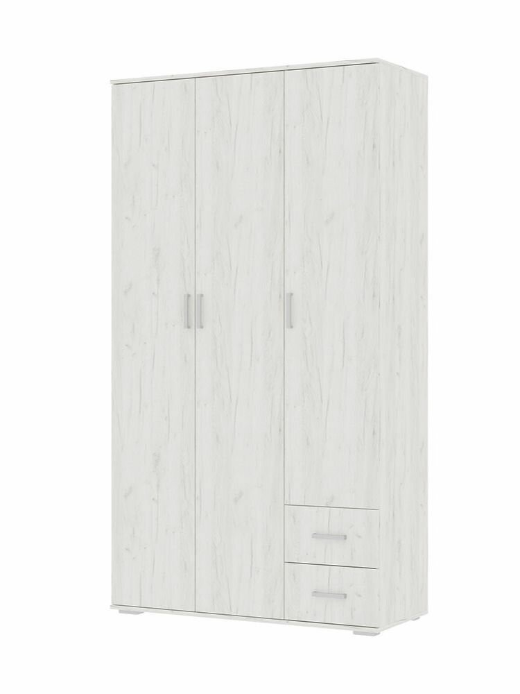 Шкаф распашной для одежды с ящиками 3х створчатый, 120x220x50 см, Нельсон ШК 01