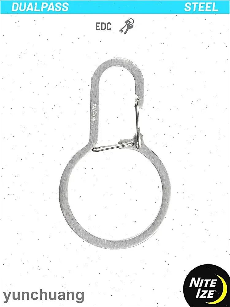 Кольцо для ключей с карабином Nite Ize DualPass Dual Chamber Key Ring из стали