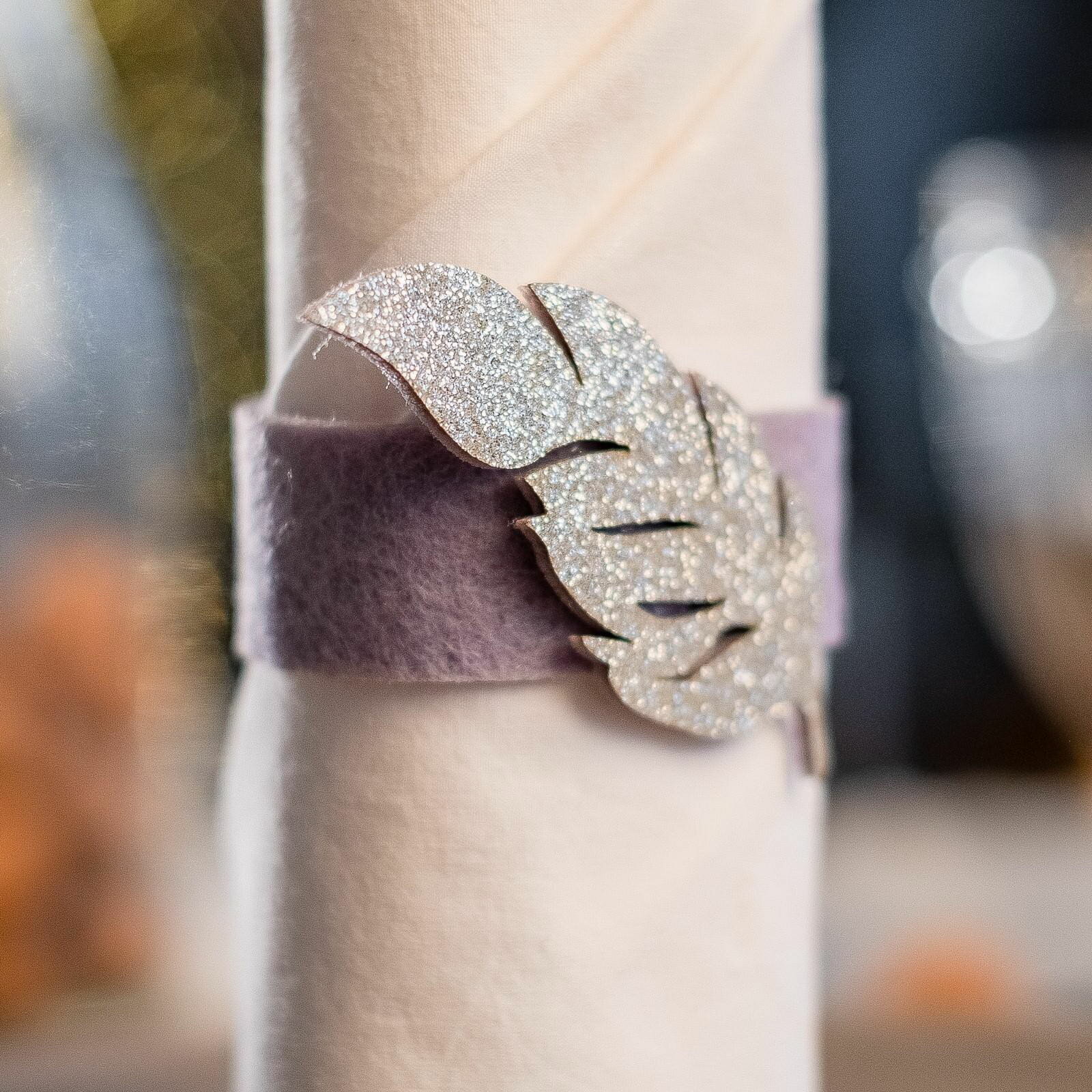 Кольцо для салфетки Silver feather, 4.8x6.5 см, фетр, назначение: взрослым