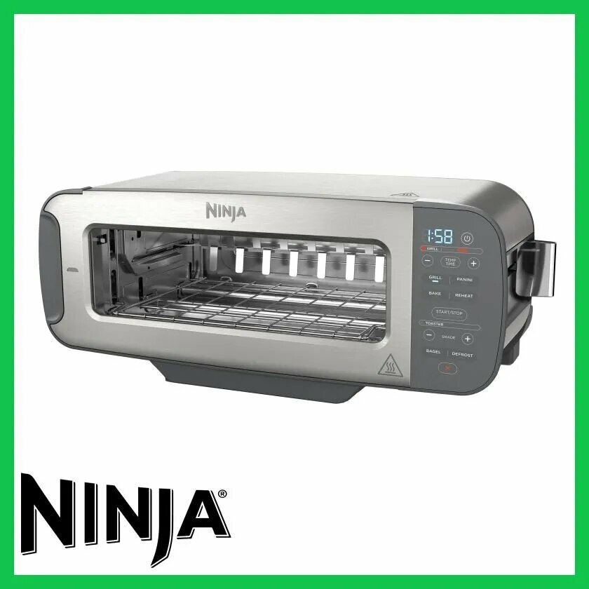 Ninja Тостер ST202EU 1500 Вт тостов - 2, черный, серебристый