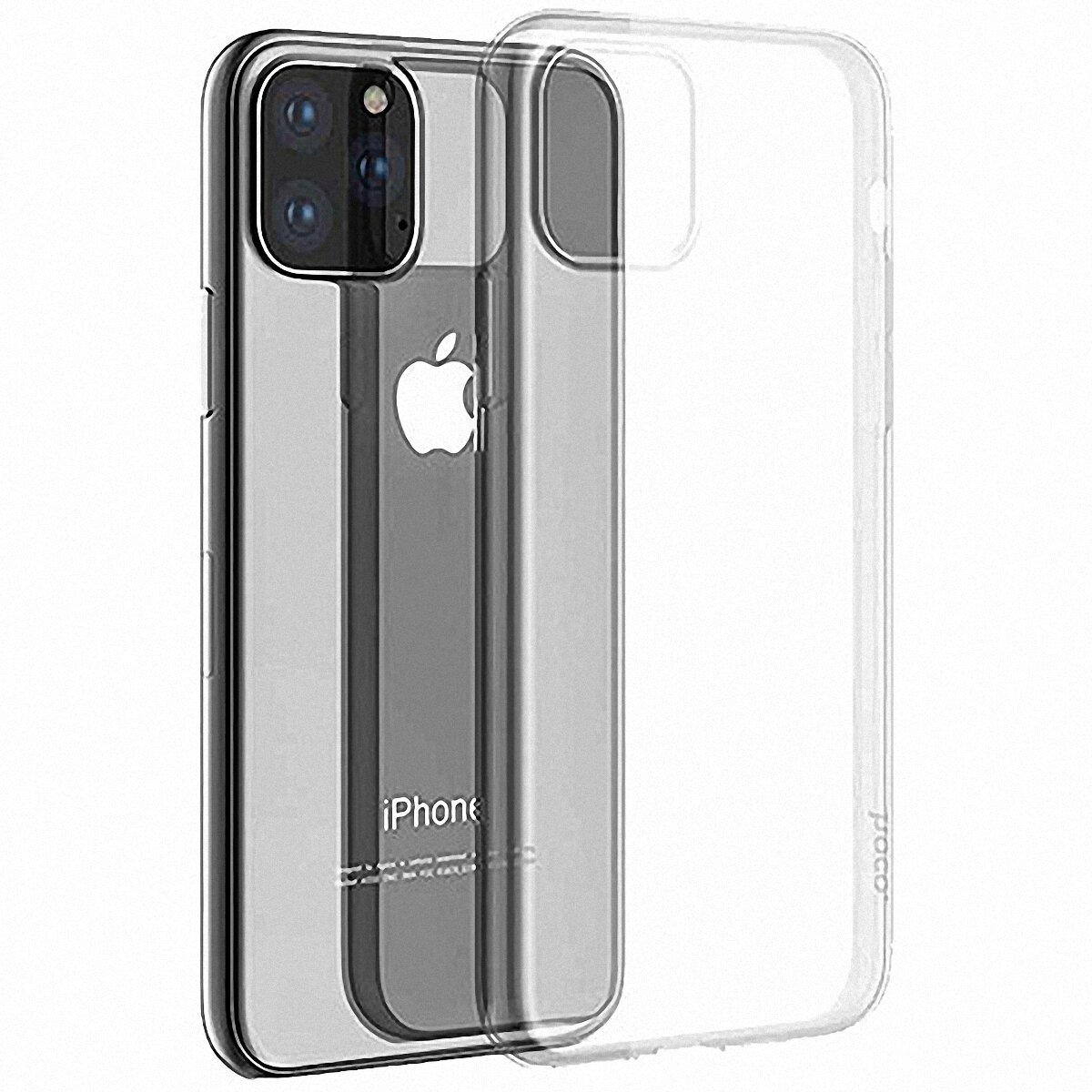 Накладка для Apple iPhone 11 Pro Max силиконовая прозрачная глянцевая, HOCO