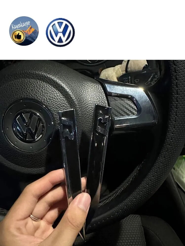 Эмблема Volkswagen R для автомобиля, 2 шт, металлический сплав, 14.8 см, белого цвета — фото 1