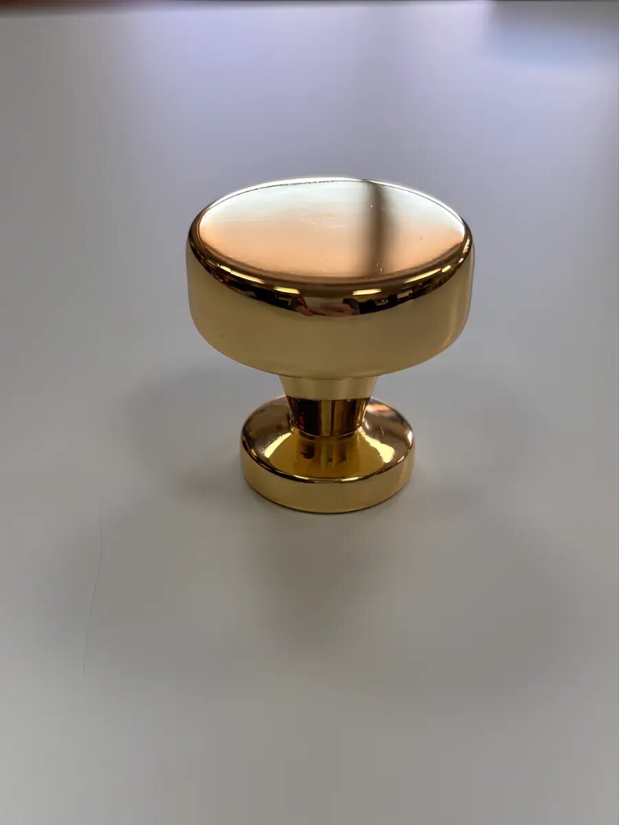 Ручка кнопка модерн, глянцевое золото, Gold, 1 штука, Турция