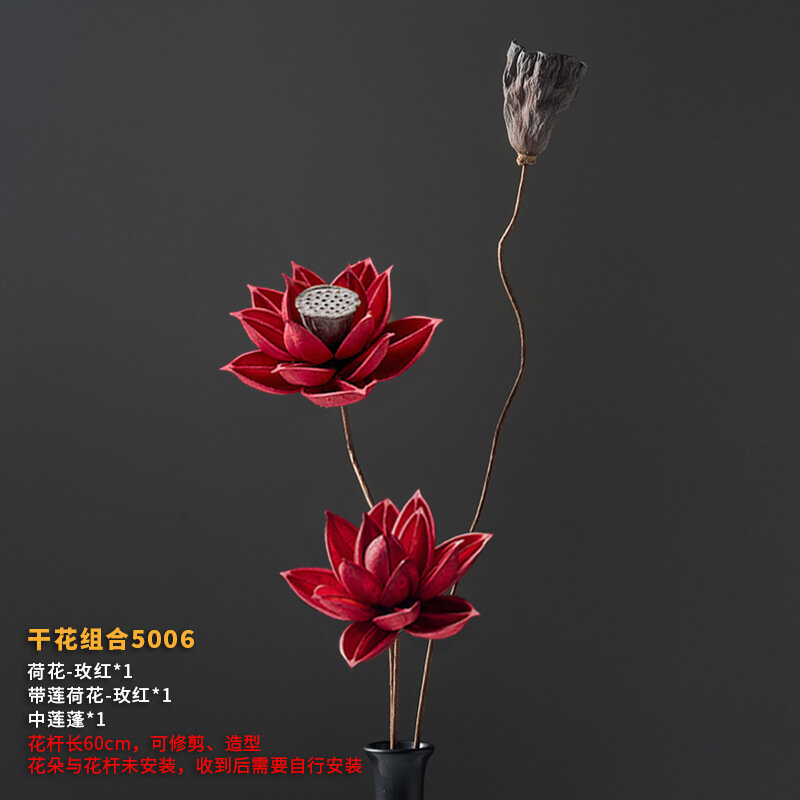 Букет из сухих цветов, декоративные украшения из настоящих цветов, лотос, высушенные на воздухе коробочки лотоса, натуральный корень лотоса, цветочная композиция в стиле дзен, украшение гостиной в китайском стиле.