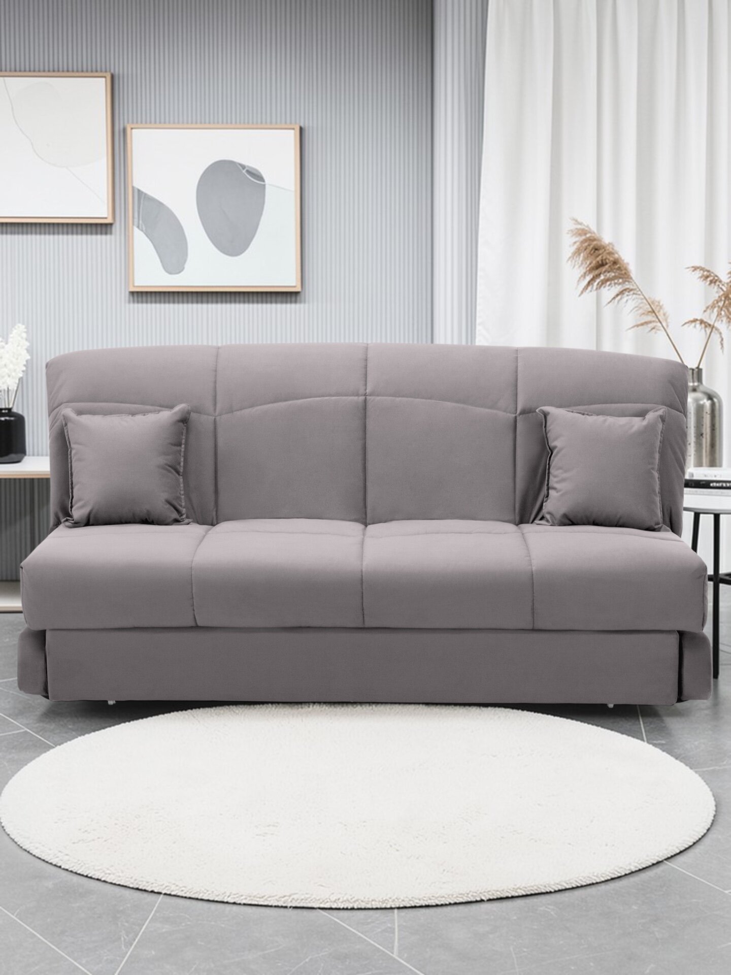 Диван Юпитер Velutto 19 NOW 125x115x95 см, серый Велютто, аккордеон Дом мебели для вас