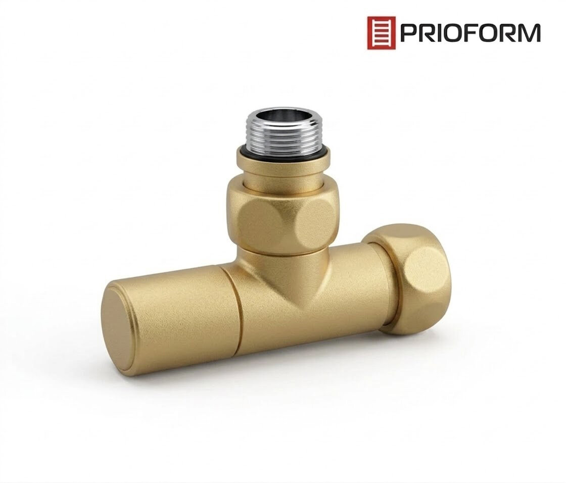 Вентиль угловой (комплект 2 ШТ.) для п/с лесенка 1/2-3/4 золото матовое