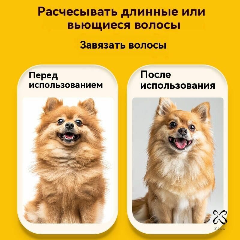 Фен для собак с расческой -Фен и щетка 2-в-1 для груминга, L&W BROS,70 Вт Безопасно для морды, лап, глаз Мягкий массаж