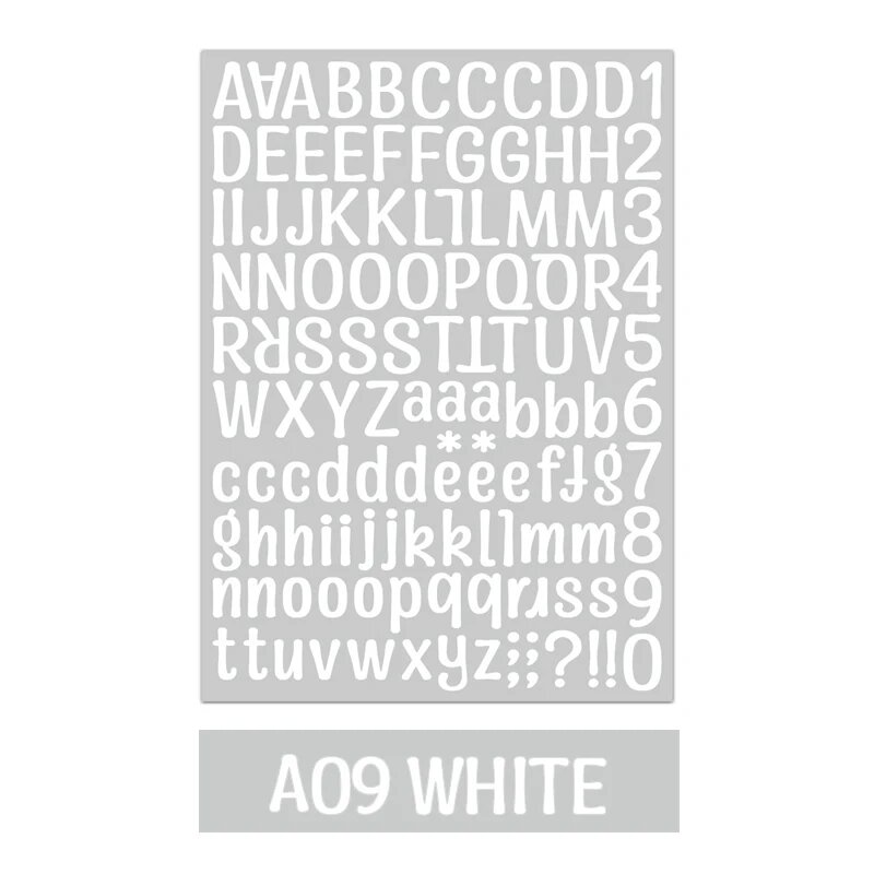 Наклейки для скрапбукинга, Белый, A09 White