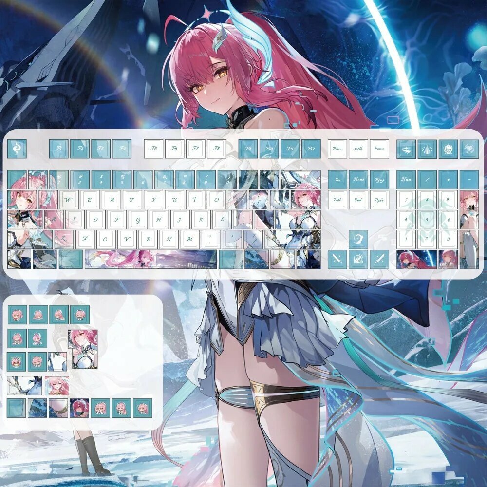 Клавиши Aemeath, профиль Cherry, тема Wuthering Waves, PBT, индивидуальные аниме-игровые клавиши, для механической клавиатуры