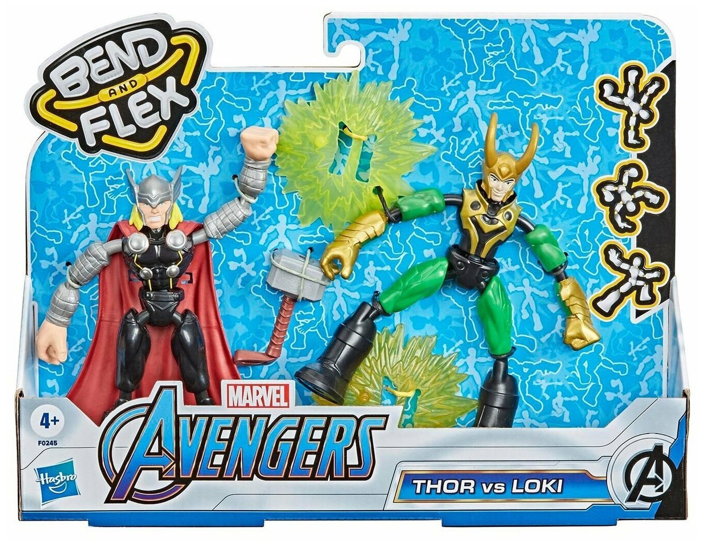 Набор игровой Marvel Avengers Bend and flex Фигурки Бенди Тор и Локи 15 см F02455L0