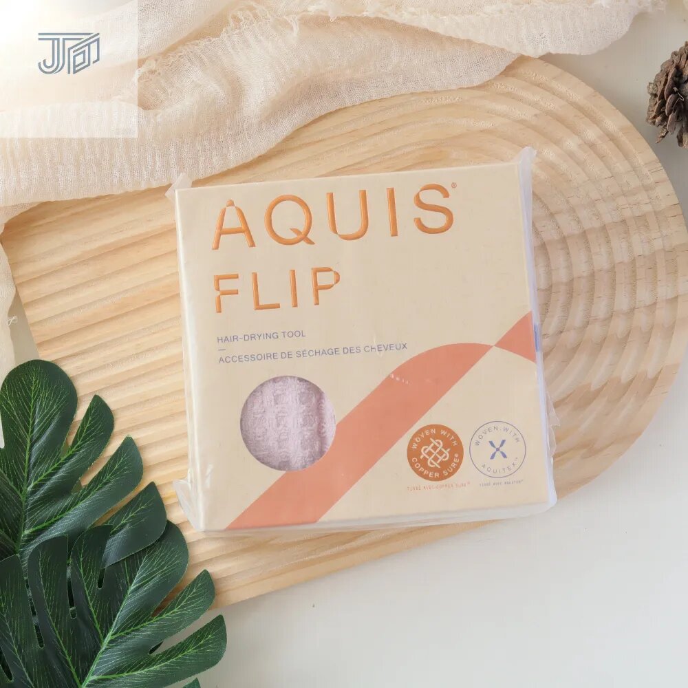 AQUIS FLIP светло-розовая шапочка для волос из хлопка для быстрой сушки волос