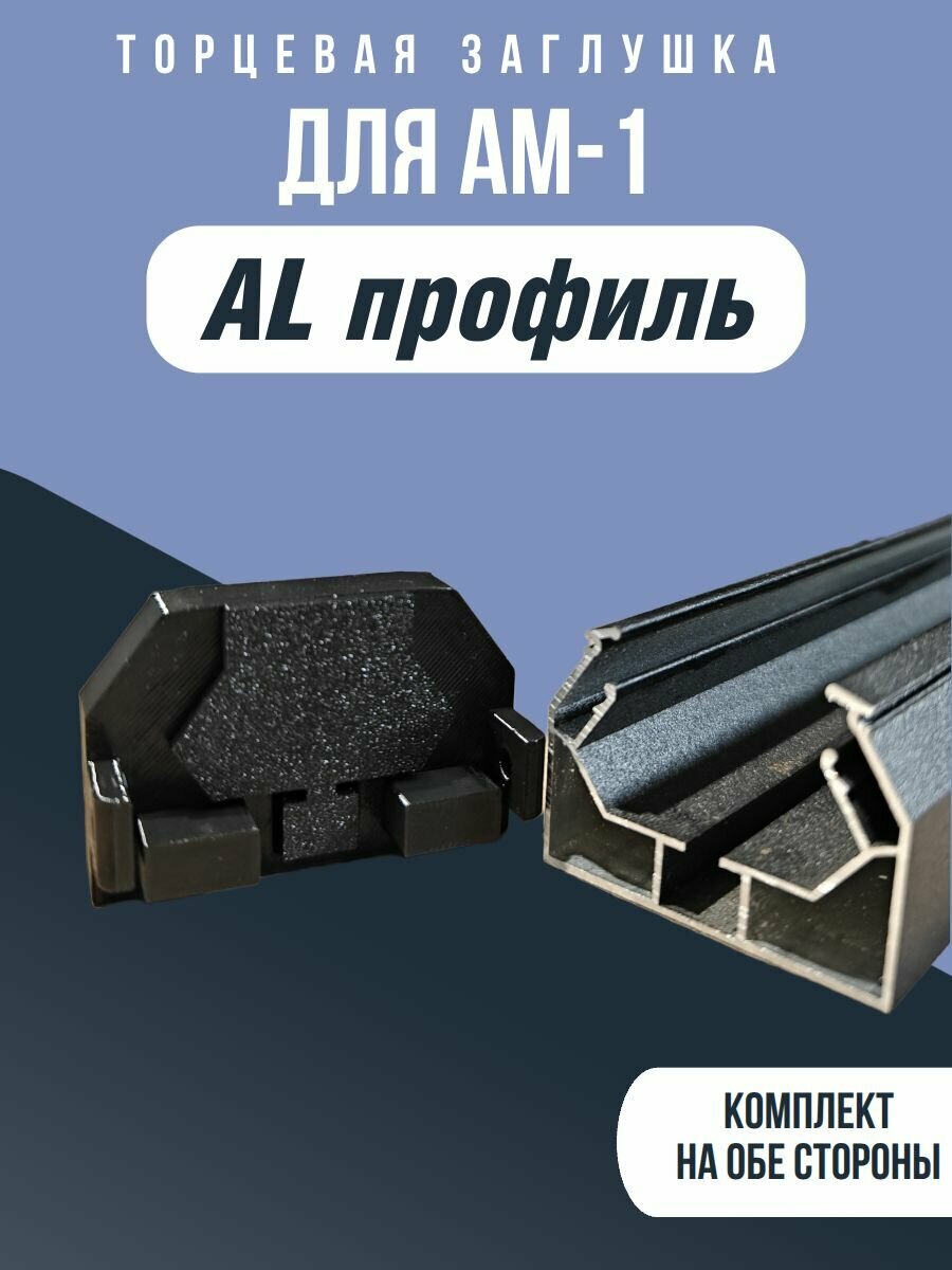 Торцевая заглушка для АМ 1 черная комплект 2 шт