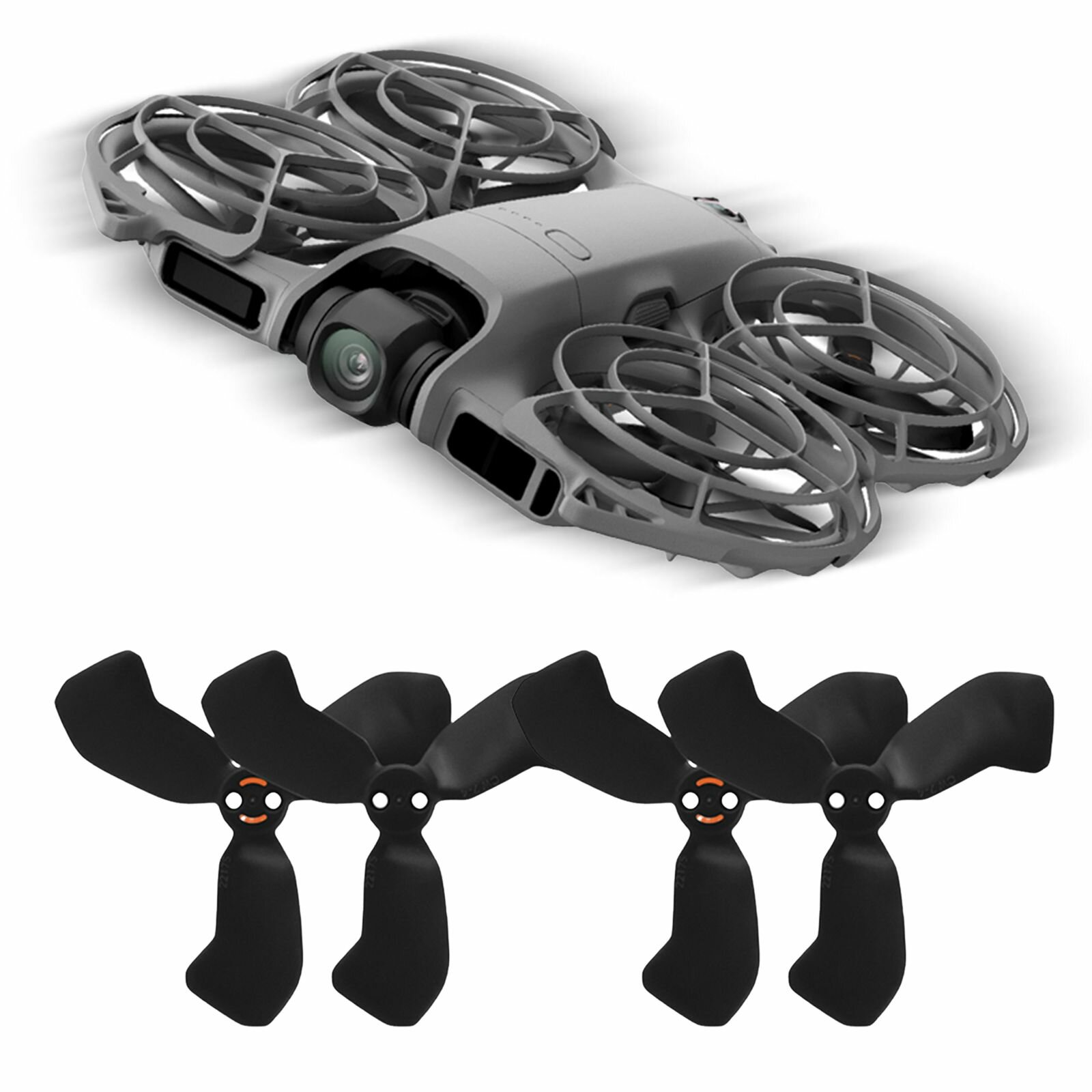 2 пары винтов-реквизитов для DJI Neo 2, тихие крылья (чёрные) комплект пропеллеров для дрона бесшумные лопасти для квадрокоптера