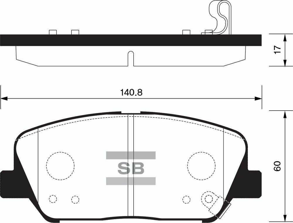 Колодки тормозные передние SANGSIN SP1403 Hyundai I40 11->, Ix35 10->, Kia Carens III 06->, Sportage 04->