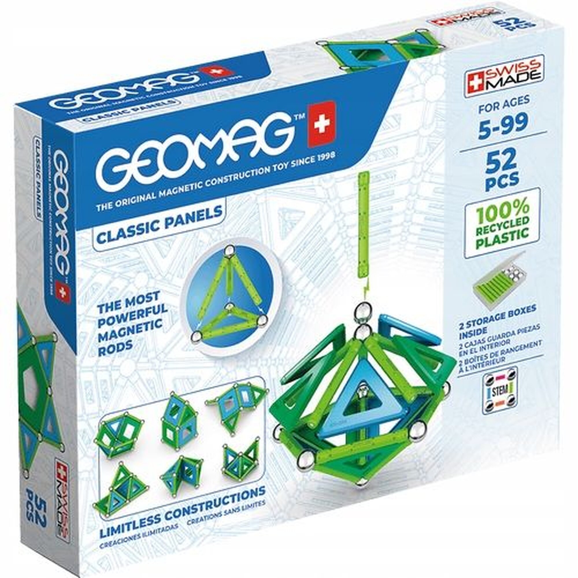 Магнитный конструктор Geomag - Классические панели из магнитных блоков, 52 эл. - 871772004714