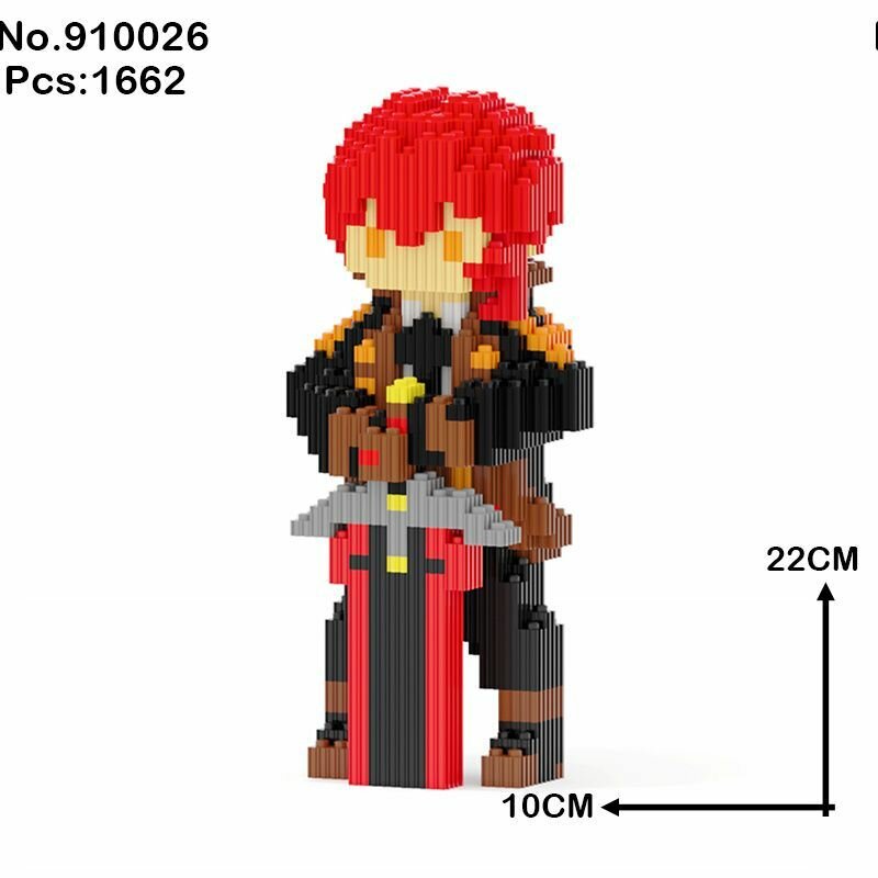 Конструктор пластиковый Bricks 3D Дилюк Genshin Impact 1662 Деталей