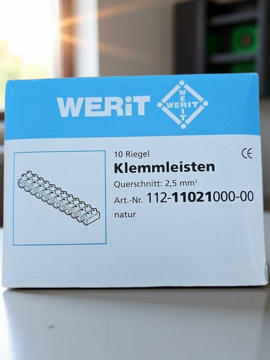 Werit Klemmleisten Клемма двусторонняя 2х12pol 2,5 мм (белый) 10шт