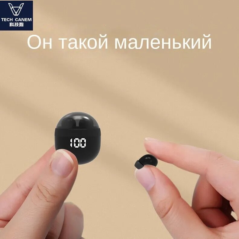 Наушники беспроводные TECH CANEM с микрофоном, Bluetooth 5.3, USB Type-C, черный