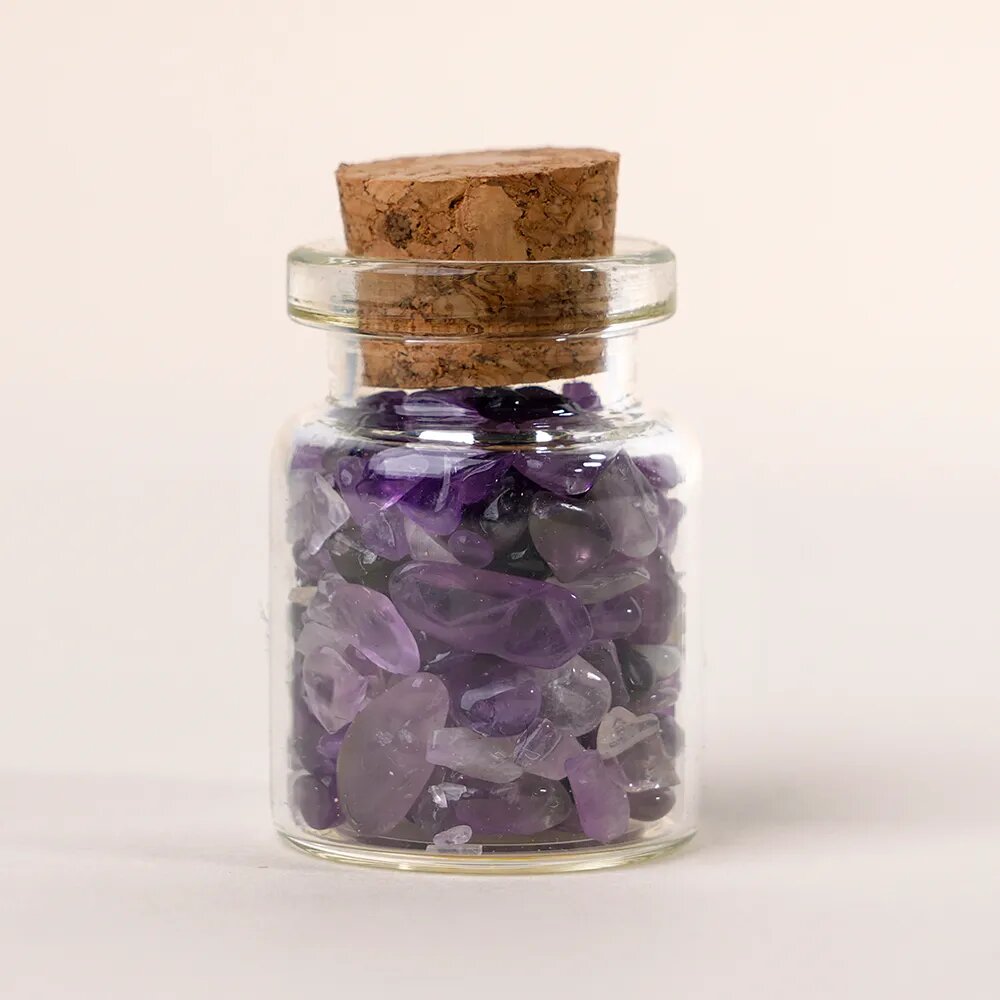 Амулет с натуральным камнем аметистом во флаконе,1, Аметист, фиолетовый