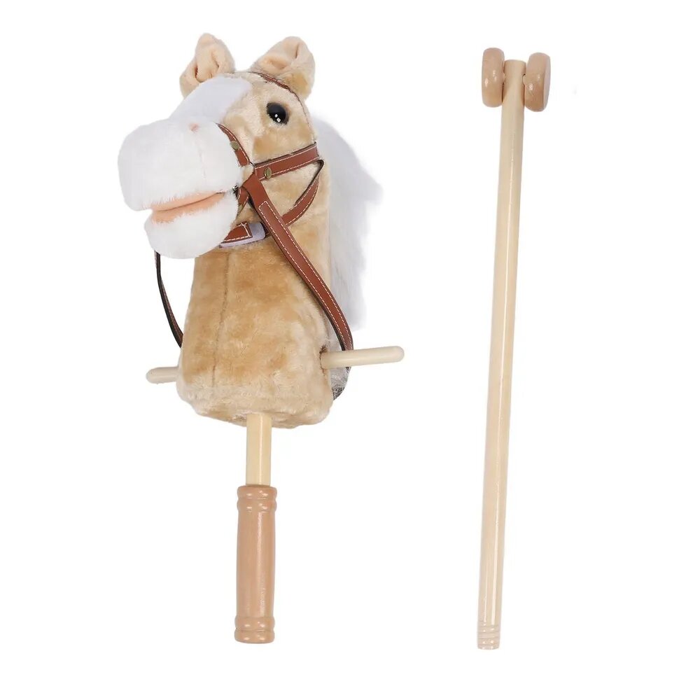 Игрушечная лошадка-каталка с колесами и звуковыми эффектами желтая