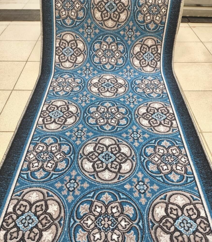 Дорожка Азия 95-25 цвет Синий; Серый 0,8 м на 1,5 м