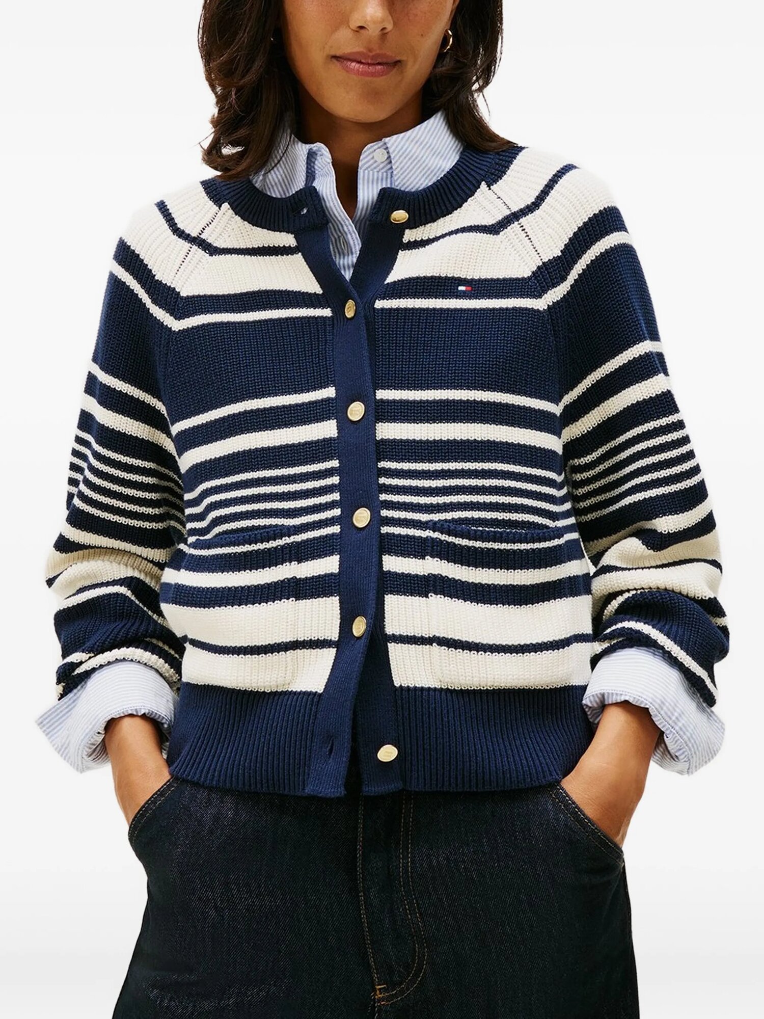 Кардиган TOMMY HILFIGER, размер L, синий — фото 1