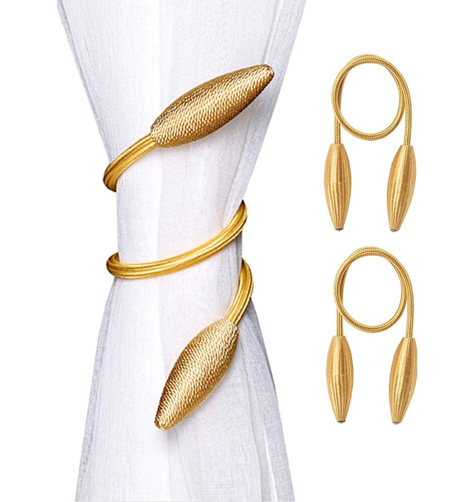 Подхваты для штор, зажимы для штор, гибкий держатель, 2 шт, золотой