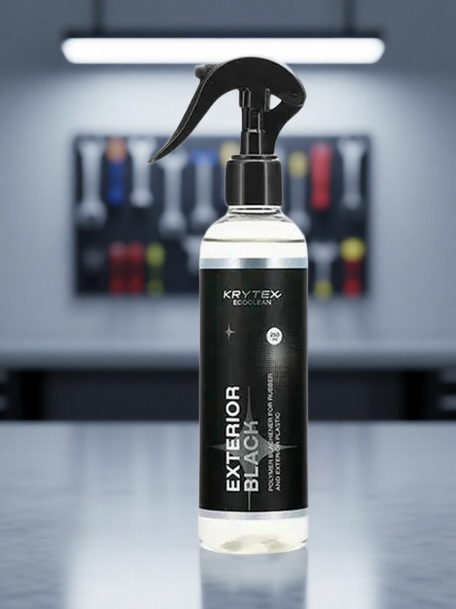 KRYTEX ECOCLEAN EXTERIOR BLACK Полимерное чернение для резины и экстерьерного пластика, 250 мл