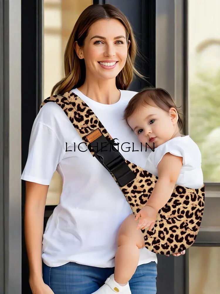 Слинг Май для новорожденных, переноска-слинг с леопардовым принтом, удобный рюкзак для прогулок и путешествий