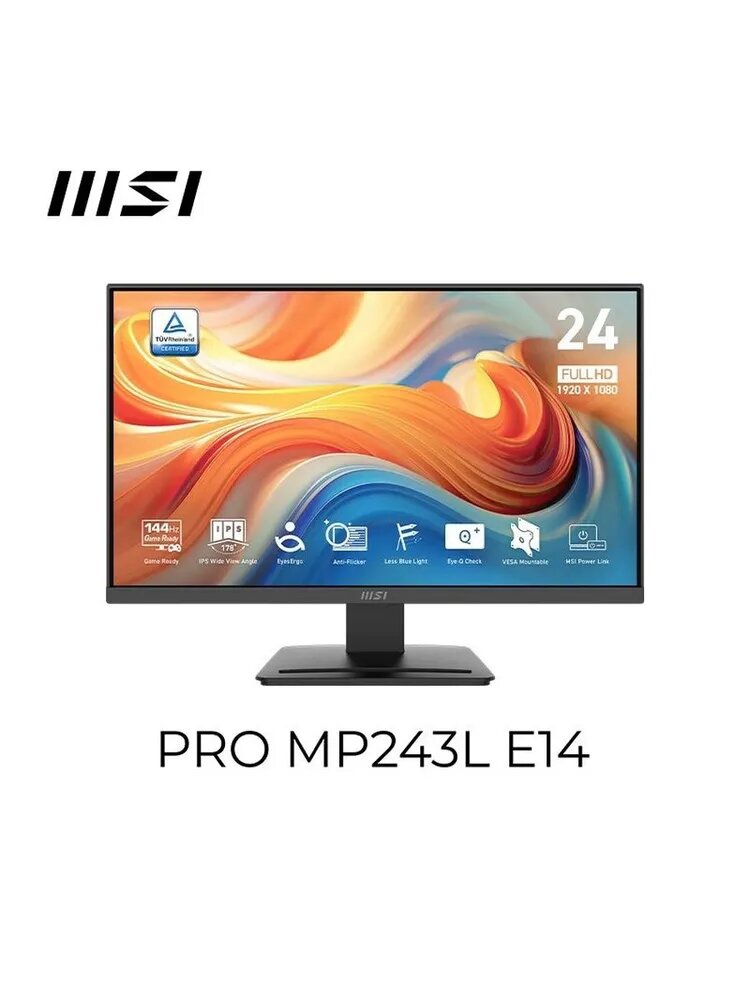 24" Монитор MSI PRO MP243L E14 1K/144hz IPS 1ms, черный