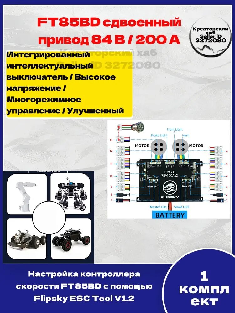 FlipskyFT85BD для электровелосипедов, электросамокатов и картингов