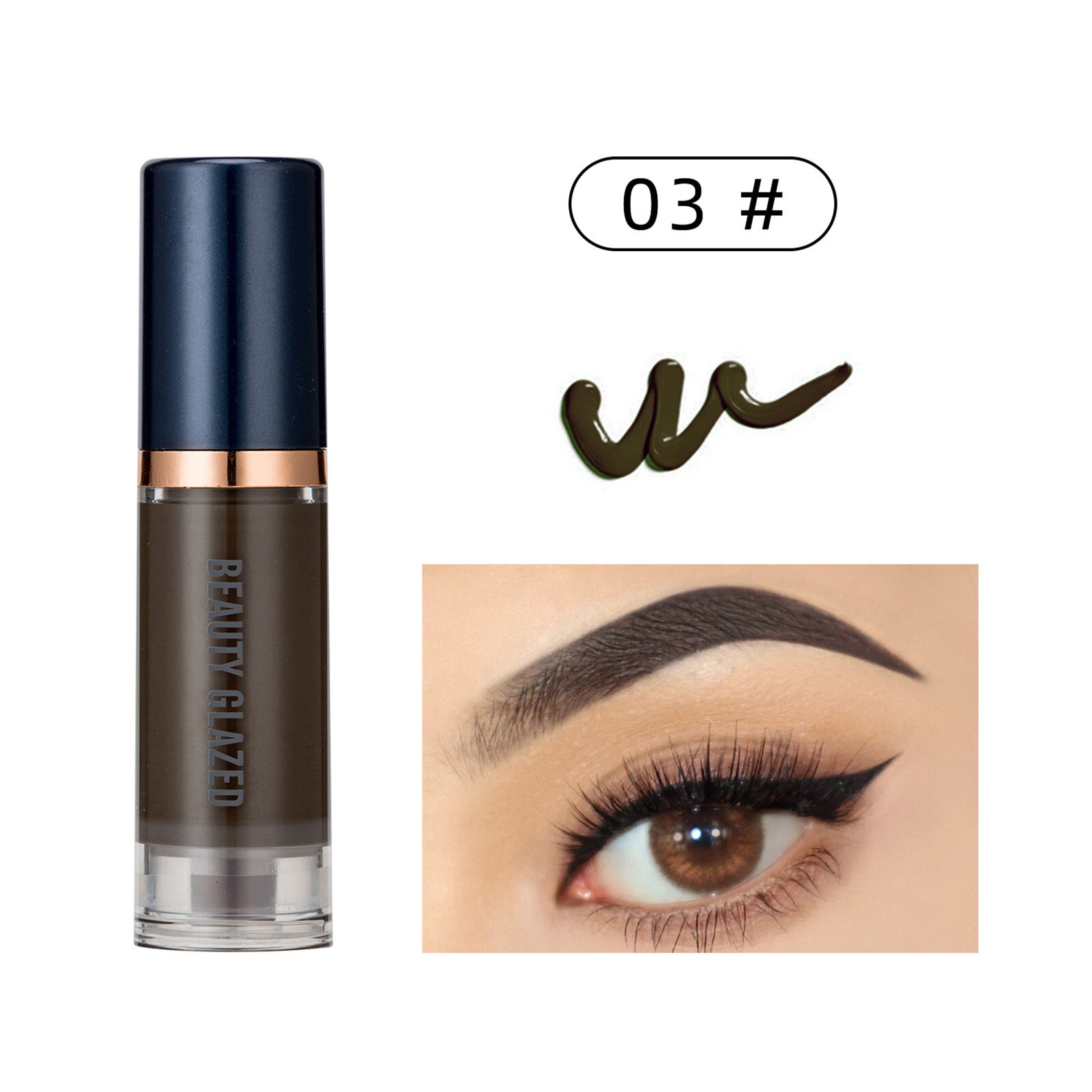 BEAUTY GLAZED Набор для окрашивания бровей Крем для окрашивания бровей, 4 разных цвета, Объем 6мл/бутылка, Вес упаковки 20г, Размер упаковки 80*30*30мм, 1 Бутылка * Крем для бровей