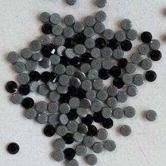 Термоклеевые стразы Swarovski SS 6 Jet Hematite, плоские, с клеем, 50 шт
